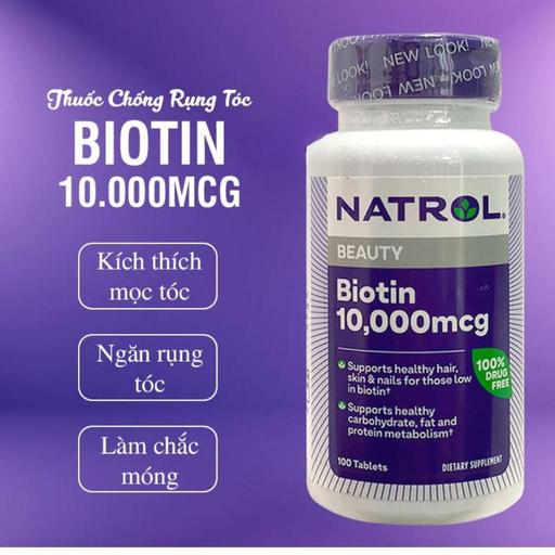 Natrol Biotin 10,000mcg chai 100 viên nén Natrol USA