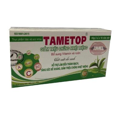 Nhiệt miệng Tametop hộp 3 vỉ x 10 viên nén Tâm Việt