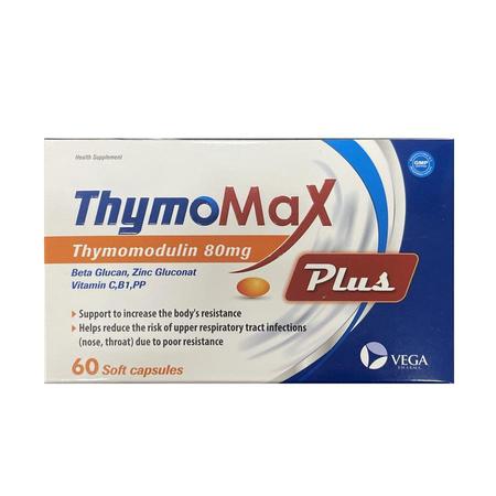 ThymoMax Plus Thymomodulin 80mg hộp 6 vỉ x 10 viên nang mềm Vega