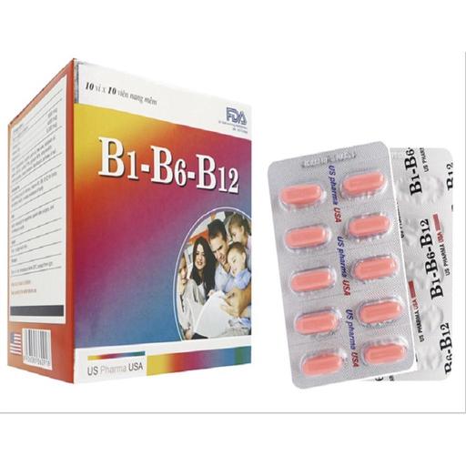 Vitamin B1 B6 B12 hộp 10 vỉ x 10 viên nang mềm USP